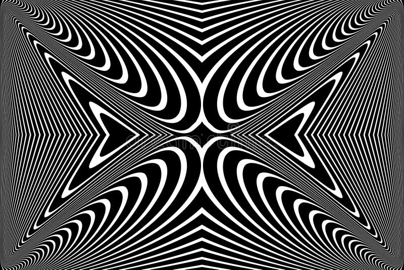 Abstract Symmetrical Black and White Lines Pattern Stock Vector ...