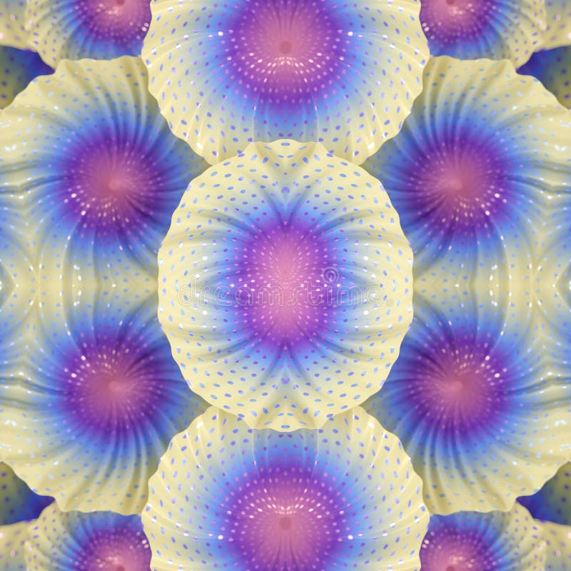 Pattern of Magical Alien Flowers with Trendy Neon Colored Gradient. 3d ...