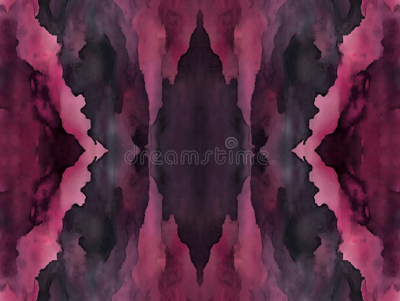 Abstract Symmetrical Dark Red and Black Watercolor Pattern Stock ...