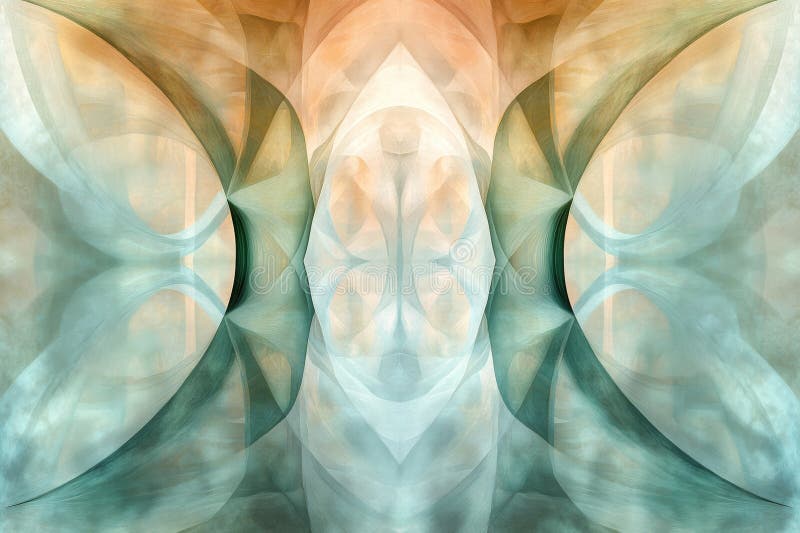 Abstract Symmetrical Design with Soft Pastel Colors Stock Illustration ...