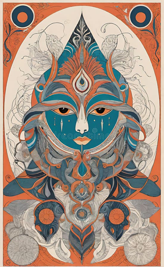 Abstract Symmetrical Drawing with Lines Ornaments and Patterns, Minimal ...