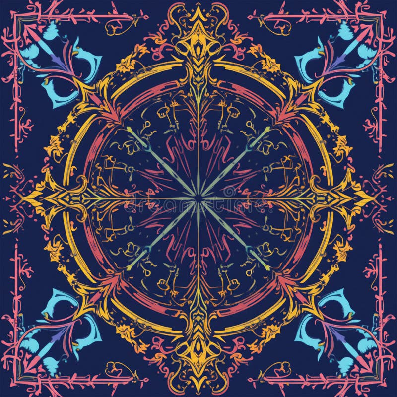 Abstract Symmetrical Drawing with Lines Ornaments and Patterns, Minimal ...