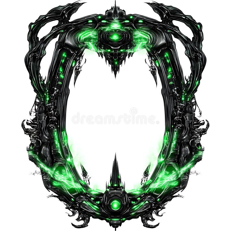 An Abstract, Symmetrical Frame Design Featuring Black, Metallic-looking ...