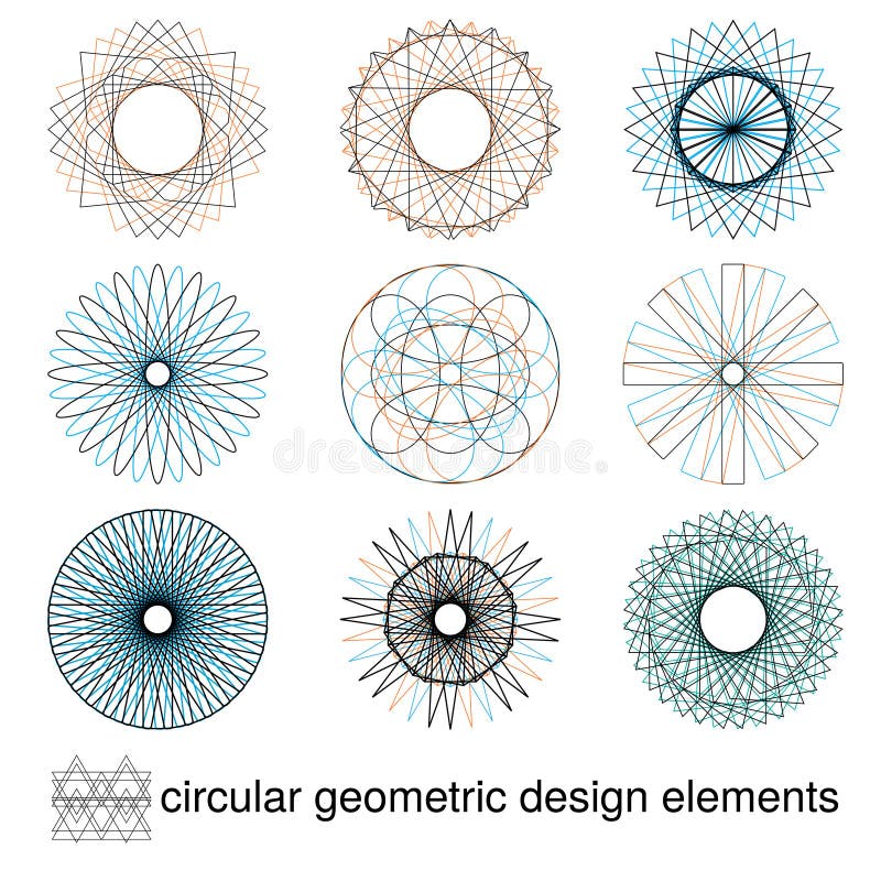 Abstract Symmetrical Geometric Elements Stock Vector - Illustration of ...