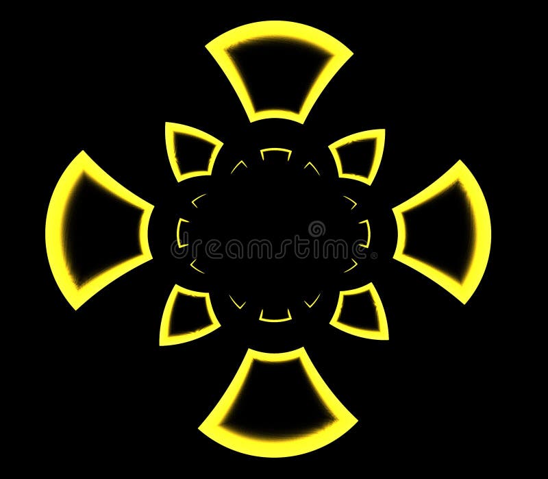 Abstract Symmetrical Ornamental Pattern of Yellow Cross Stock ...