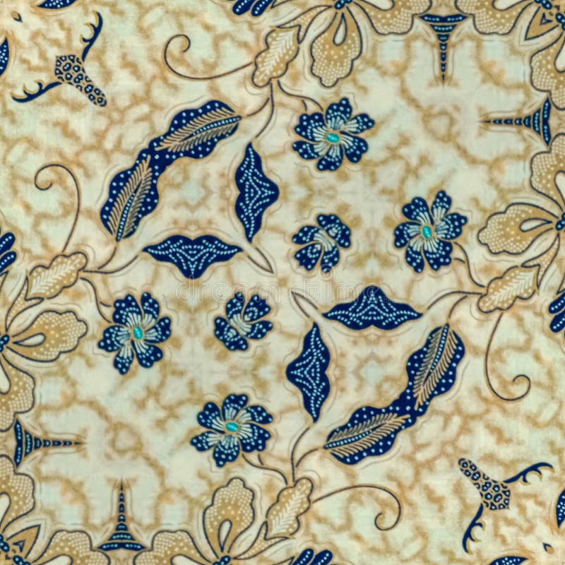 Abstract Symmetrical Pattern of Indonesian Batik in Beige Color, Floral ...