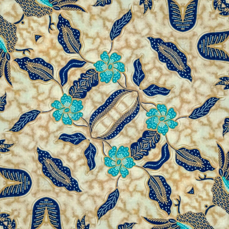 Abstract Symmetrical Pattern of Indonesian Batik in Beige Color, Floral ...