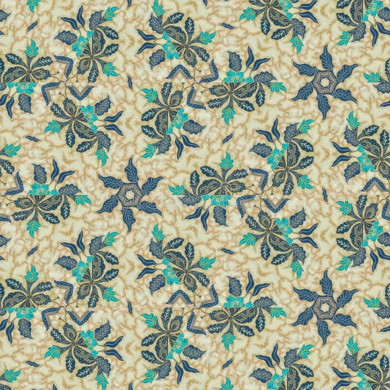 Abstract Symmetrical Pattern of Indonesian Batik in Beige Color, Floral ...