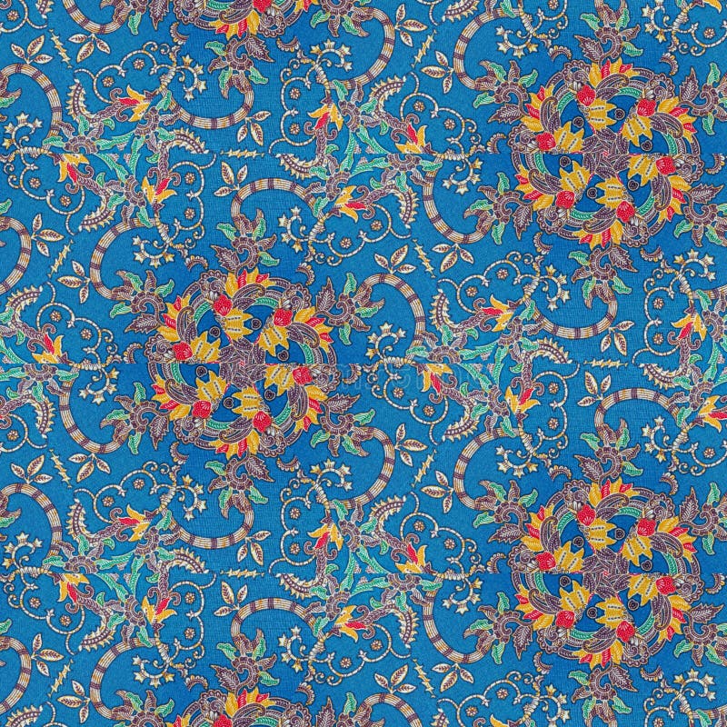 Abstract Symmetrical Pattern of Indonesian Batik in Blue, Batik Pattern ...