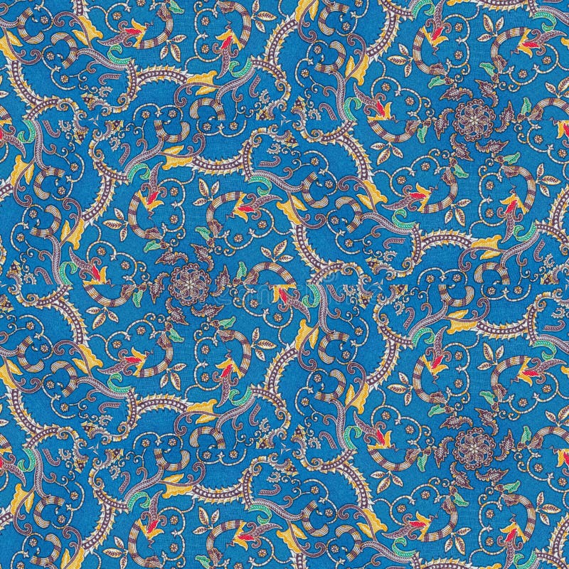 Abstract Symmetrical Pattern of Indonesian Batik in Blue, Batik Pattern ...