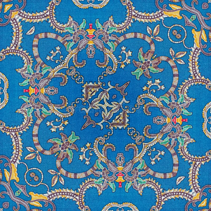 Abstract Symmetrical Pattern of Indonesian Batik in Blue, Batik Pattern ...