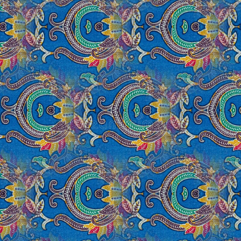 Abstract Symmetrical Pattern of Indonesian Batik in Blue, Batik Pattern ...