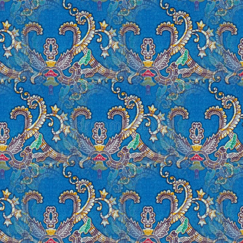 Abstract Symmetrical Pattern of Indonesian Batik in Blue, Batik Pattern ...
