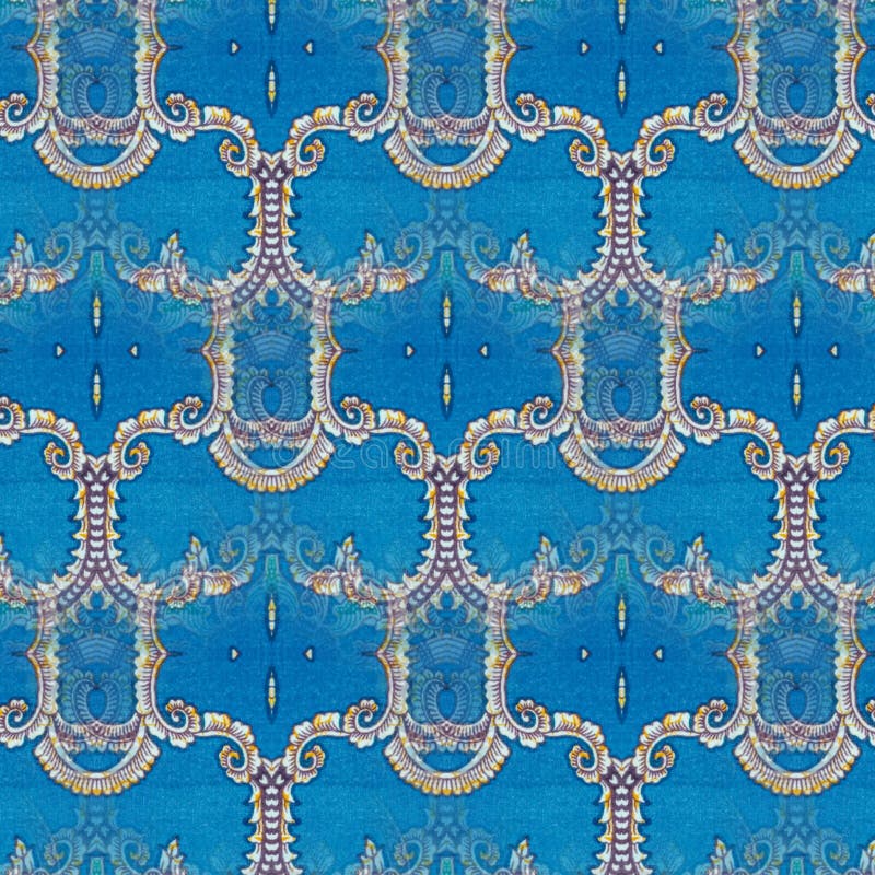 Abstract Symmetrical Pattern of Indonesian Batik in Blue, Batik Pattern ...