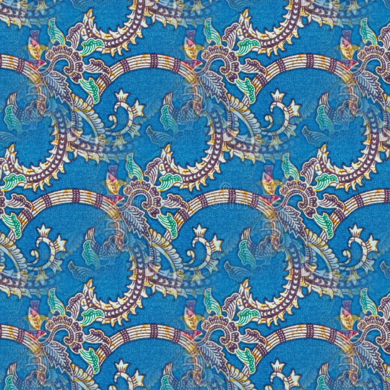 Abstract Symmetrical Pattern of Indonesian Batik in Blue, Batik Pattern ...