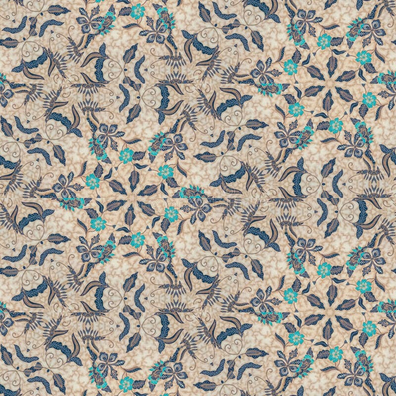 Abstract Symmetrical Pattern of Indonesian Batik, Floral Motif in Black ...