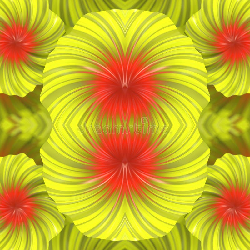 Symmetrical Pattern of Magical Alien Flowers. 3d Rendering Digital ...
