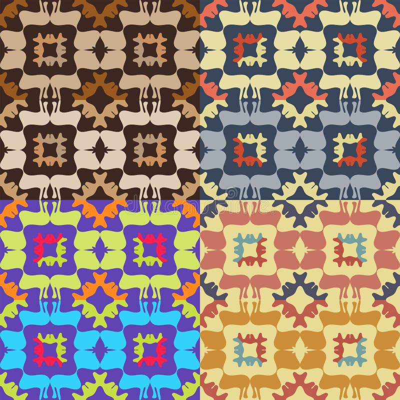 Seamless Patterns Geometric Shapes Stock Vector - Illustration of ...