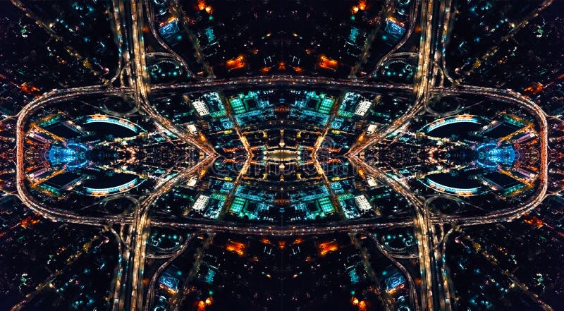 Abstract Symmetrical Urban Grid Cityscape Stock Illustration ...