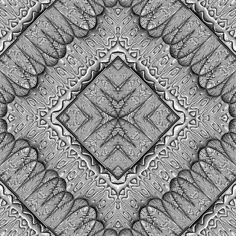 Abstract Symmetrical Wavy Seamless Pattern Stock Illustration ...