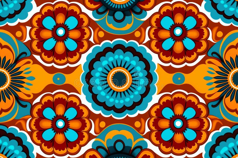 Abstract Symmetry Colorful Flowers Pattern Background Stock Photo ...