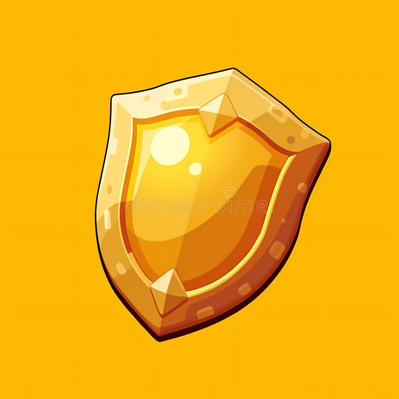 An Futuristic Image of a Gold Shield with Embossed Details. the ...