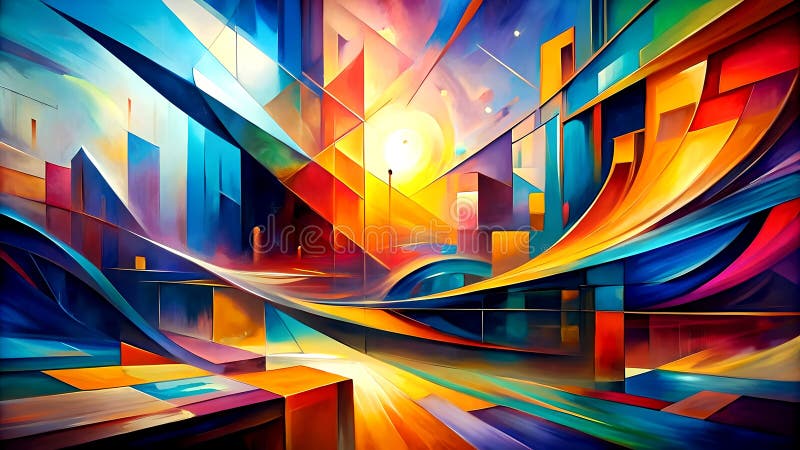 Abstract Symphony a Rhythmic Exploration of Form and Color Generative ...