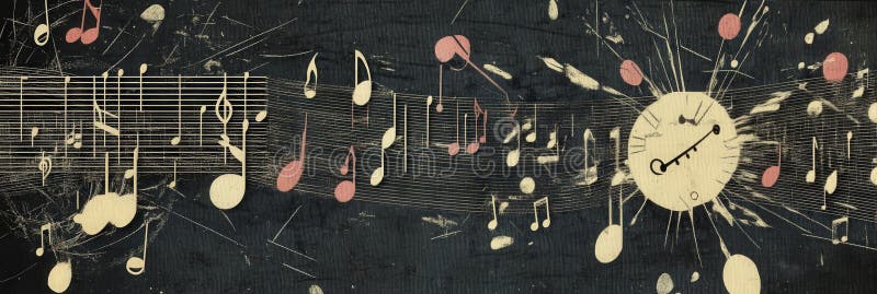 Abstract Symphony with Vibrant Musical Motif Elements Stock ...