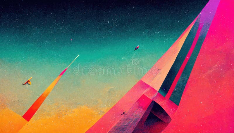 Abstract Synthwave Bright Color Gravity Concept Wallpaper Stock ...
