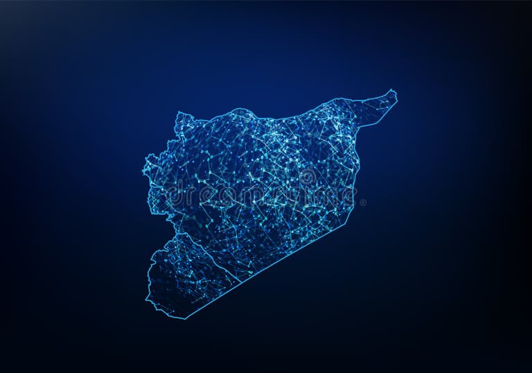 Abstract of Syria Map Network, Internet and Global Connection Concept ...