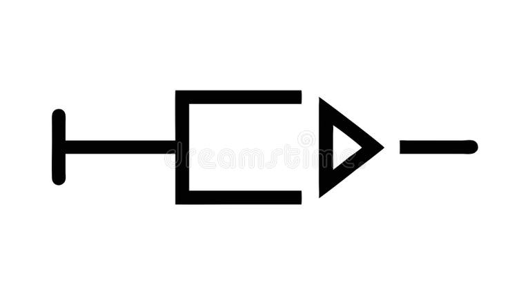 Abstract Syringe or Directional Component Icon Flat, Vector Design ...