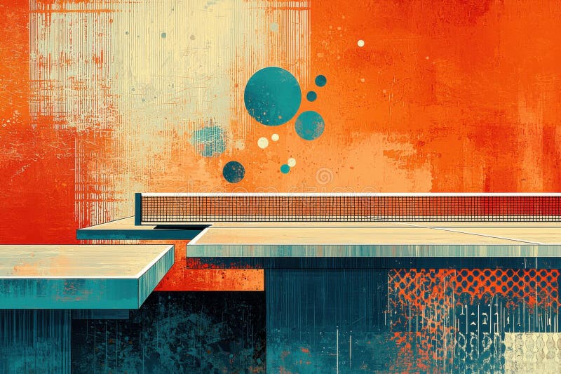 Stylized Graphic Design Table Tennis Vibrant Colors Stock Photos - Free ...