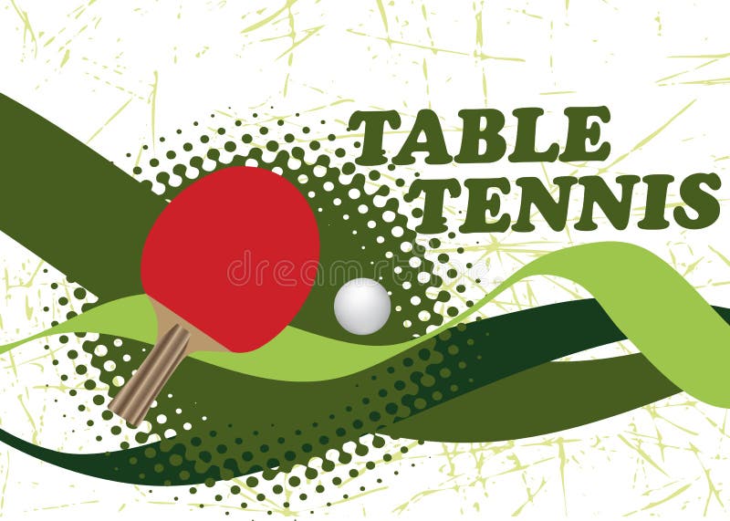Abstract Table Tennis Poster with Green Waves Stock Vector ...