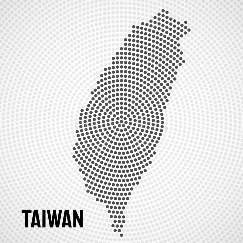 Abstract Taiwan Map of Radial Dots, Halftone Concept Stock Vector ...