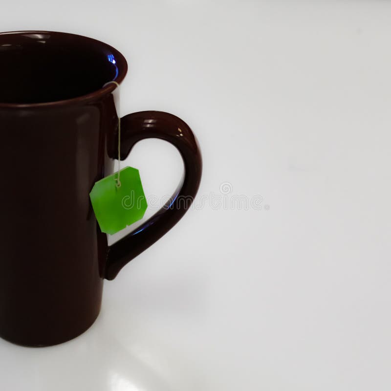 Abstract Tall Coffee Mug Cup Dark Red Isolated on White Background with ...