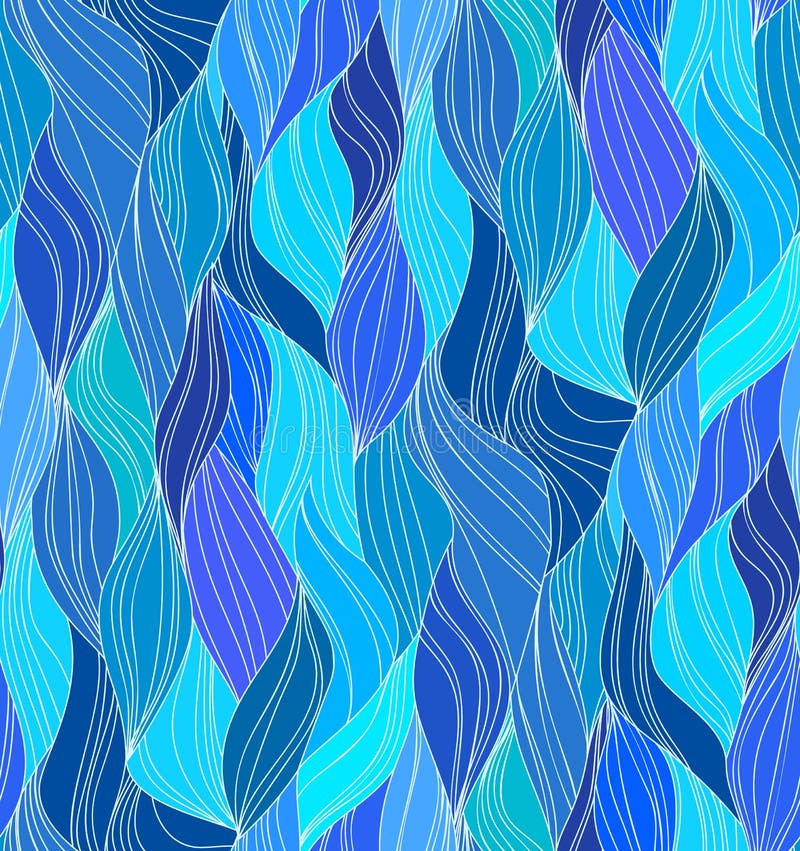 Abstract Tangled Leaves Seamless Pattern. Colorful Wavy Striped ...