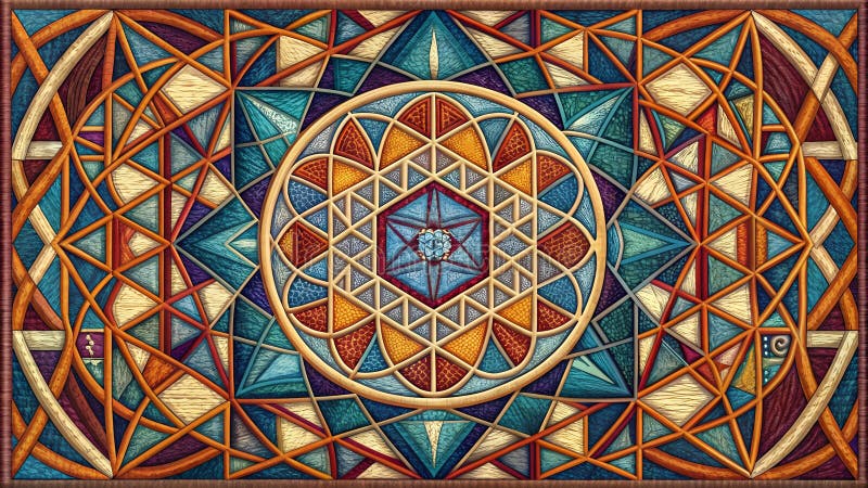 Abstract Tapestry of Intertwined Geometric Shapes Generative AI Stock ...