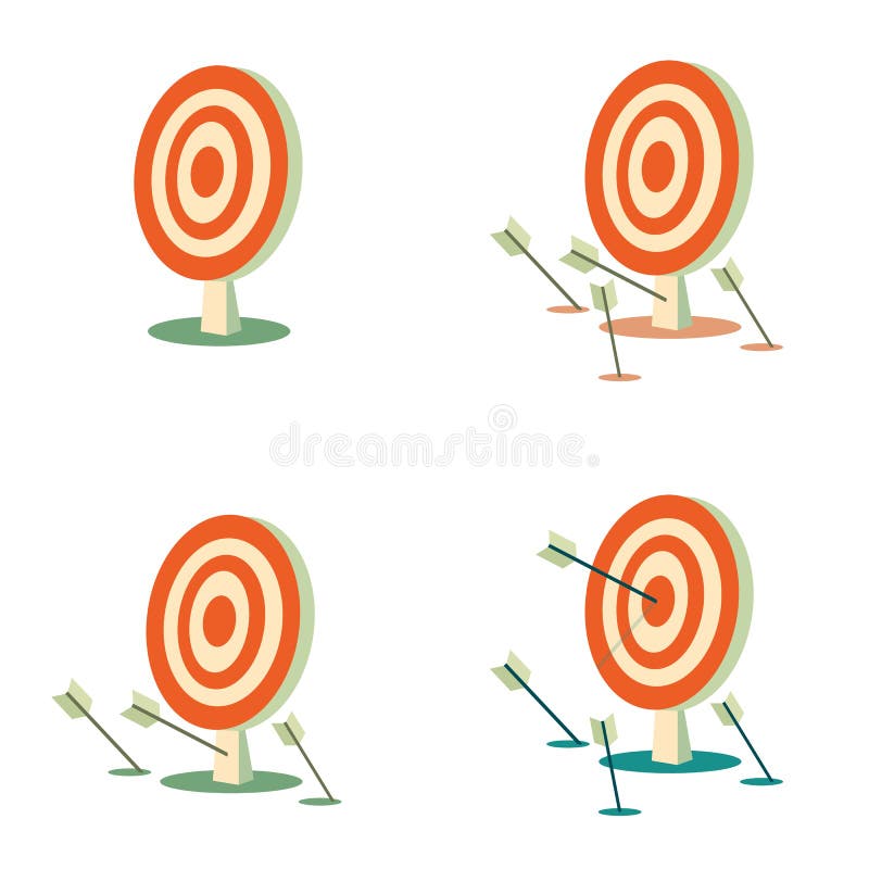 Abstract Target Flat Design Icon Illustration Stock Illustration ...
