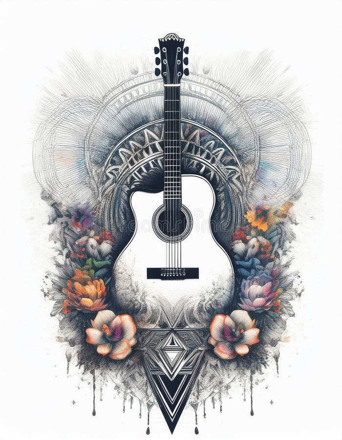 Cool Tattoo Design. Pontilhism. Fineline. AI Generated Stock ...