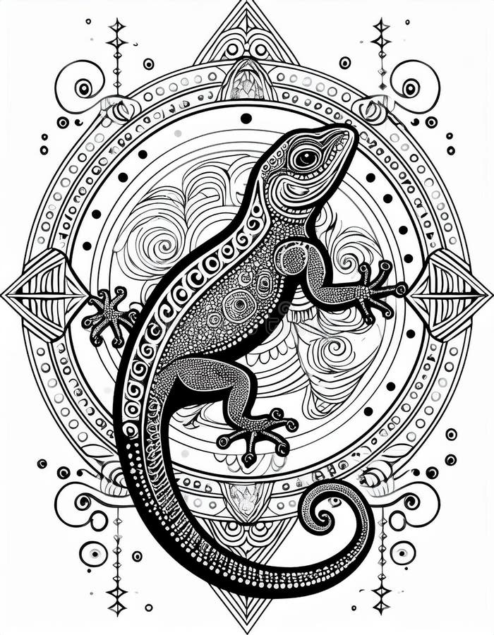 Cool Tattoo Design. Pontilhism. Fineline. AI Generated Stock ...