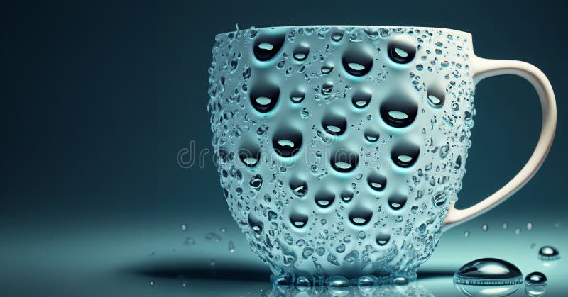 Abstract Tea Cup Made of Water Drops, Cool Refreshment Concept Stock ...