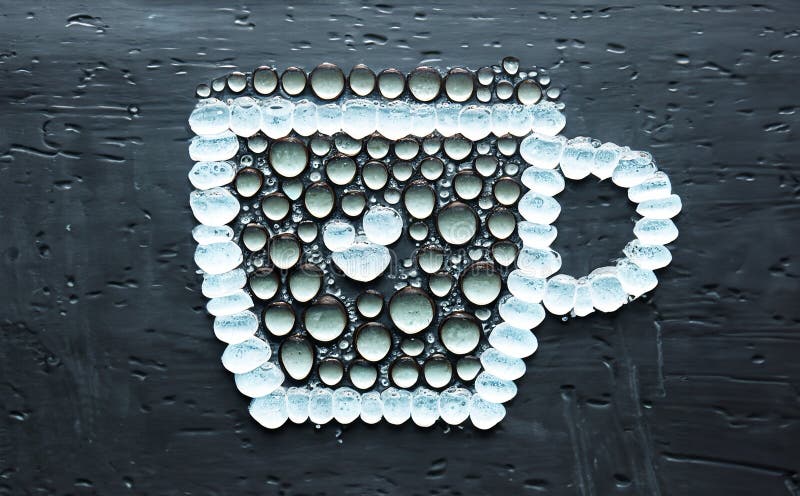 Abstract Tea Cup Made of Water Drops, Cool Refreshment Concept Stock ...