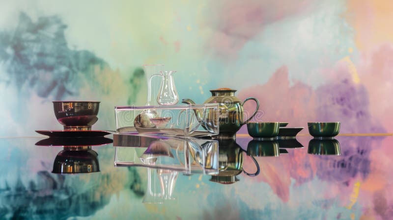 Abstract Tea Set Composition Stock Photo - Image of gradient, creative ...