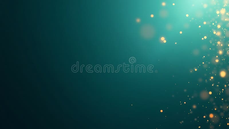 Abstract Teal Background with Bokeh Lights and Sparkles in the Corner ...