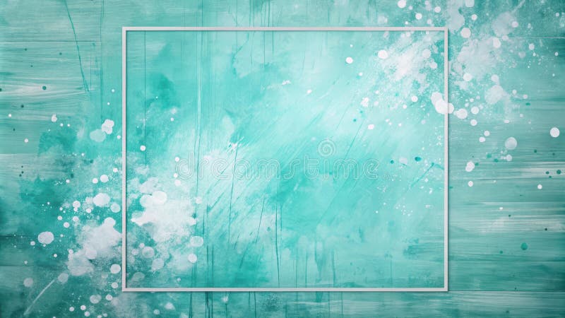 Abstract Teal Background with White Splashes and a Frame. Generative AI ...