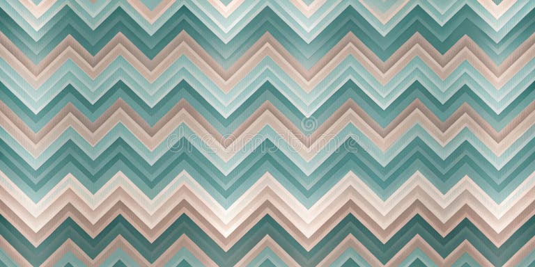 Abstract Teal and Beige Chevron Pattern Design for Textile and Interior Applications. Generative ...