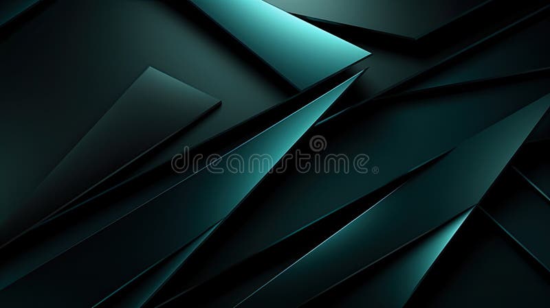 Abstract Teal and Black Geometric Design with Sharp Angles Stock ...