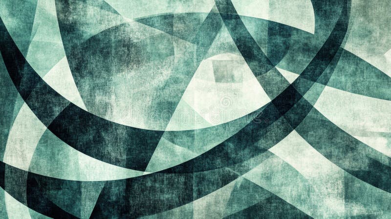 Abstract Teal and Black Geometric Pattern with Overlapping Shapes, AI ...