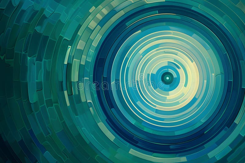 Abstract Teal and Blue Concentric Circles Design, a Visual Journey into ...
