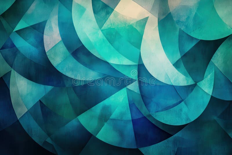 Abstract Teal and Blue Geometric Pattern Stock Illustration ...